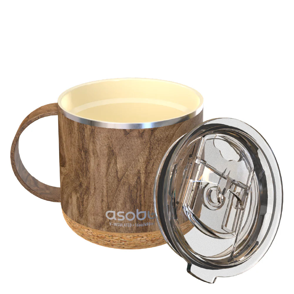 Asobu Infinite Mug 470ml Wood – Ceramic-Lined, Insulated Travel Mug ...