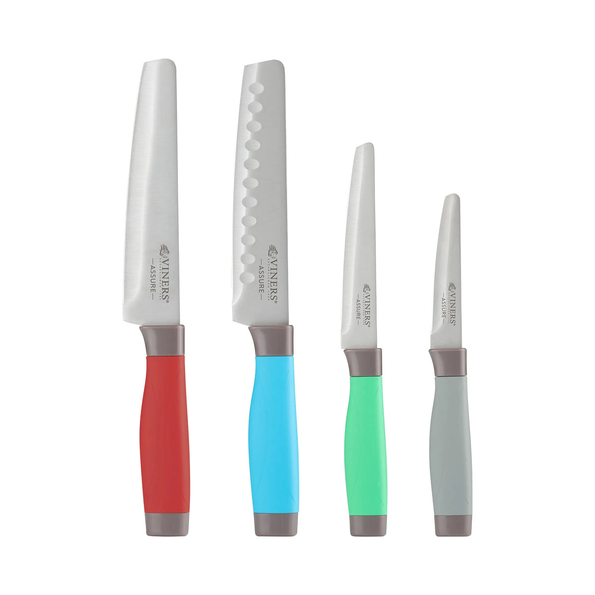 Buy Viners Assure Colour Coded Knife Set 4 Piece – Safe Kitchen Knives ...