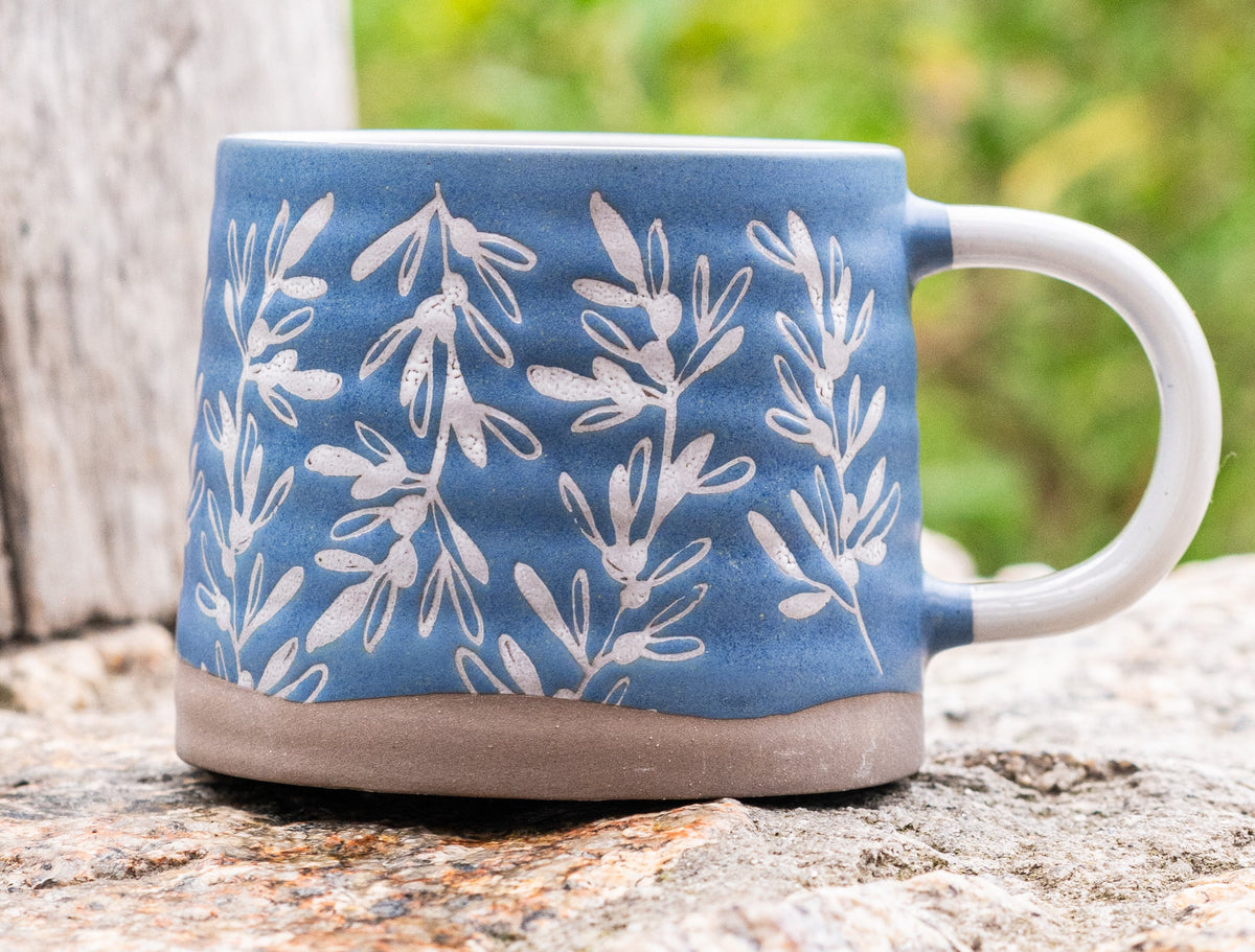 PurerHome × Eden Olives Blue Mug, 40% Recycled Ceramic, Artisan Design ...