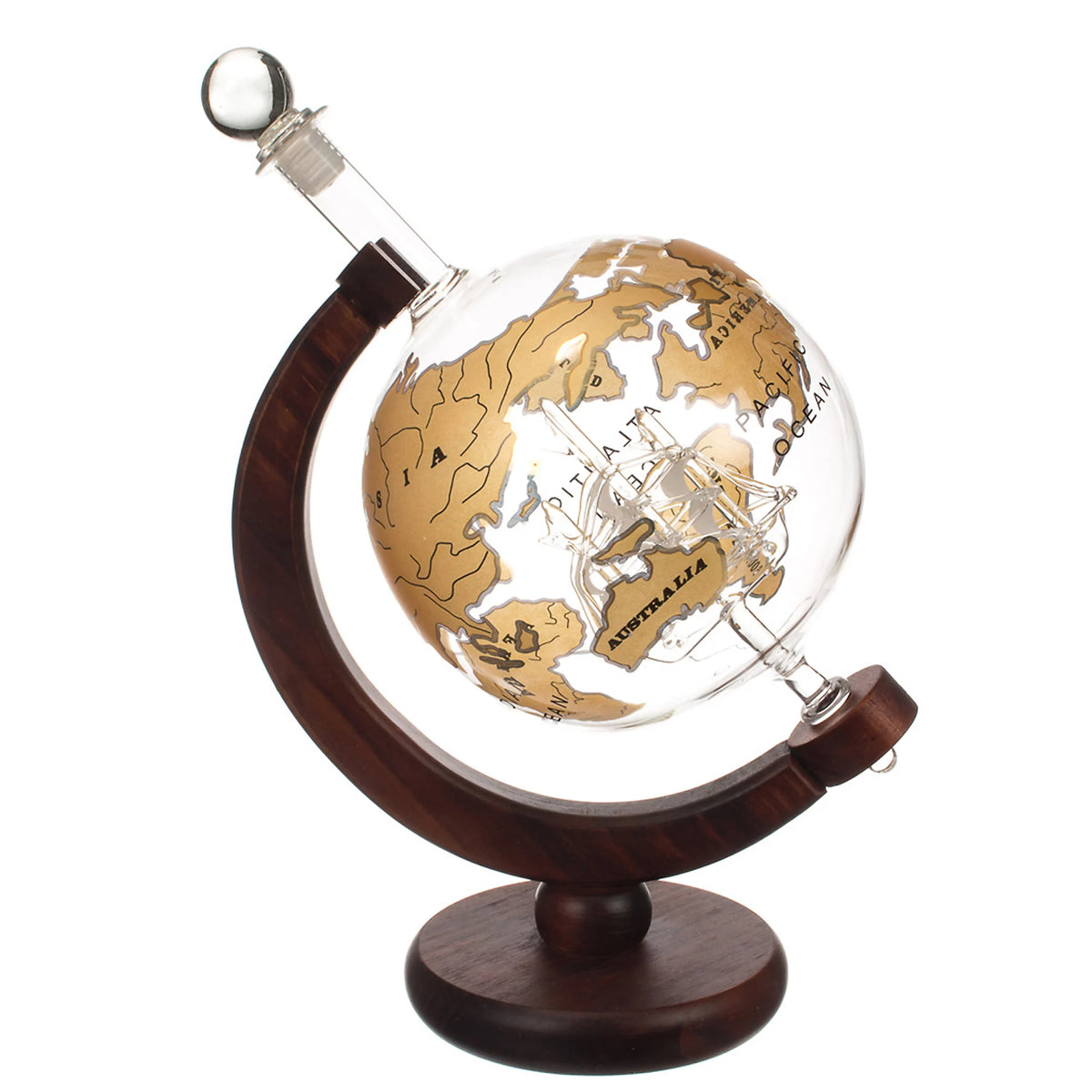 Shop Jeray Bar Gold Ship Globe Decanter 750ml | Mahahome – Mahahome.com