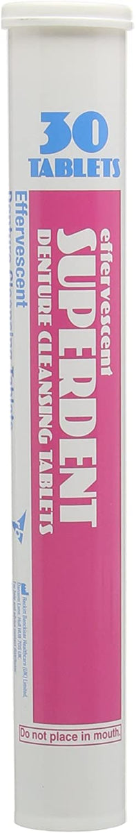Effervescent Superdent Denture Cleansing Tablets, 30pcs | Mahahome.com