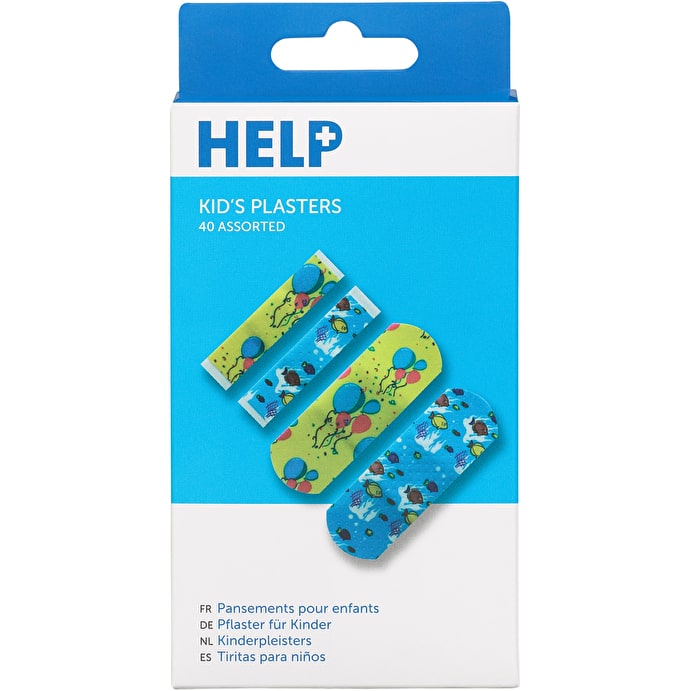 Shop 40‑Piece Help Kids Plasters Assorted Pack – Waterproof Protection ...