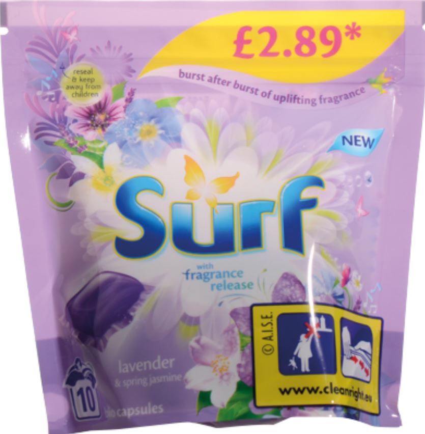Surf Bio Laundry Capsules, 10pcs, Lavender And Spring Jasmine Scent ...