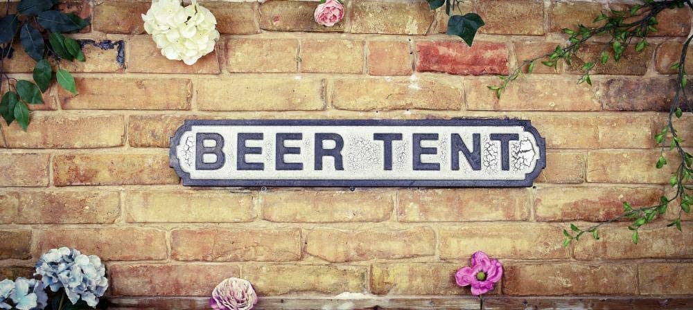 Vintage Mini Street Beer Tent Sign, 80cm | Mahahome.com